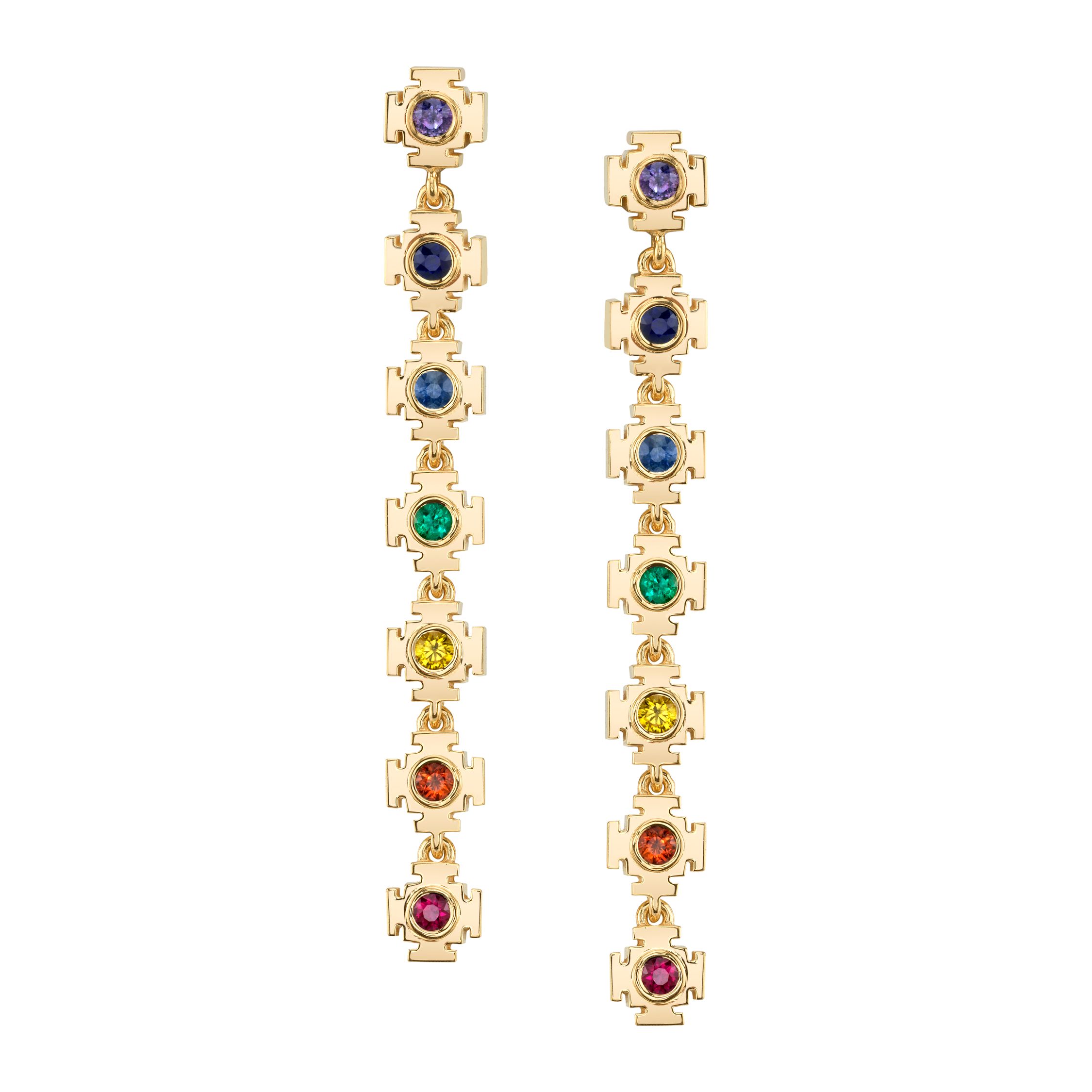 ARK- earrings-E0060-7RB:CH | Solitaire Magazine